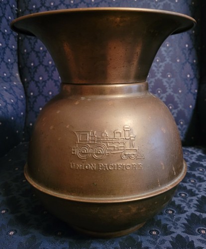 Vintage Brass Union Pacific Railroad Train Spittoon Embossed | eBay