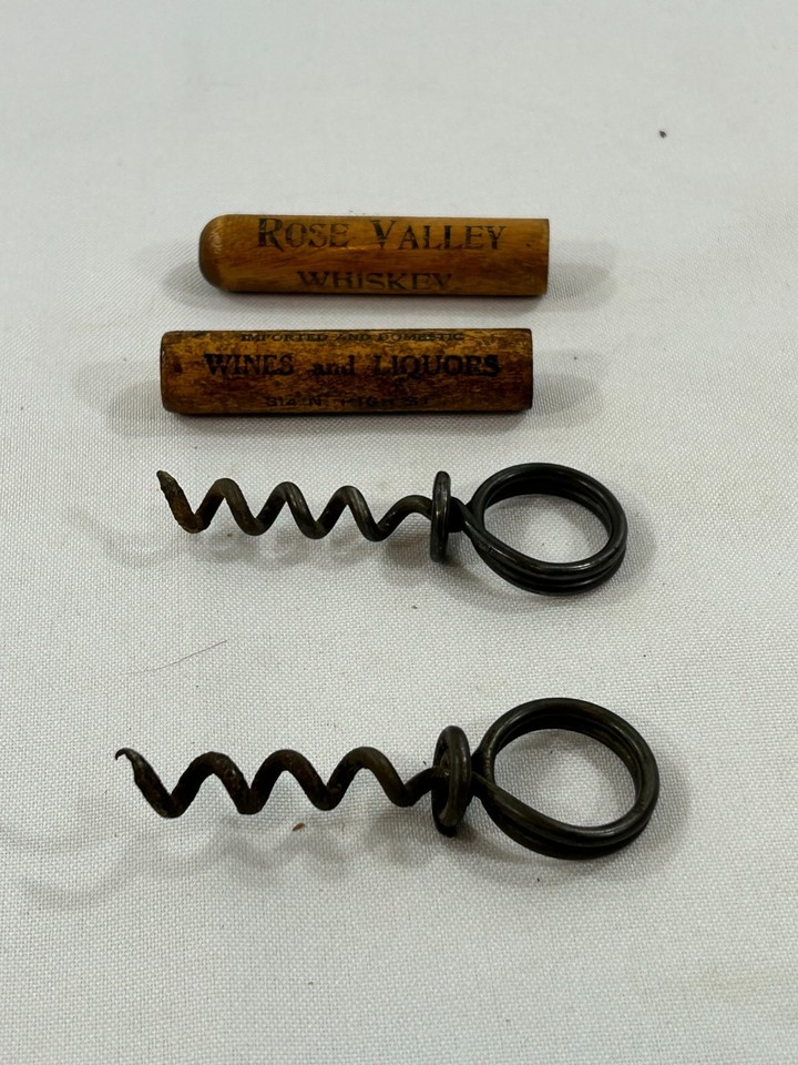 Vintage Advertising Whiskey Corkscrews Lot of 2 Rose Valley & Sam’l Weinfeld OH | eBay