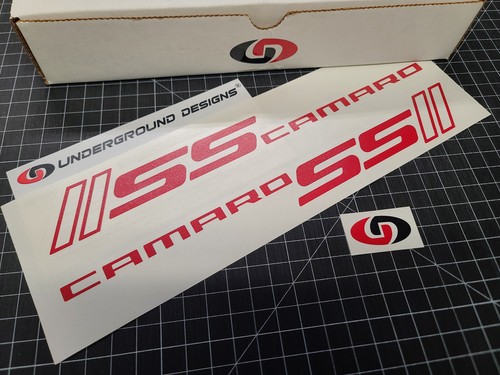 SS Camaro Decals (2) Hash Stripe 12" Rocker Accent Stickers Fender ...