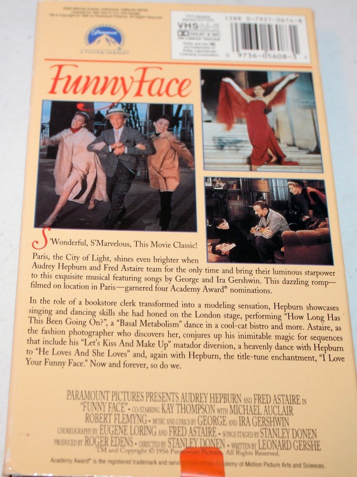 Funny Face (VHS, 1957) Audrey Hepburn, Fred Astaire, Musical Romance ...