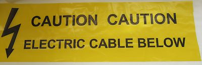 CAUTION UNDERGROUND ELECTRIC CABLE BELOW WARNING TAPE CUT LENGTHS | eBay UK
