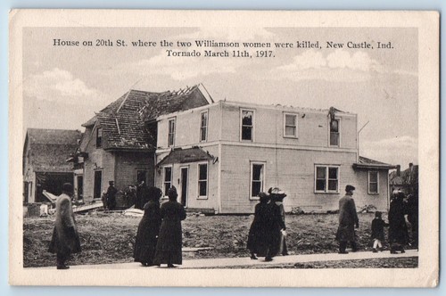 New Castle Indiana IN Postcard Tornado House Where Two Williamson Women ...
