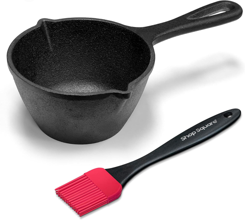 Small Cast Iron Basting Pot with Silicone BBQ Brush – Cast Iron ...