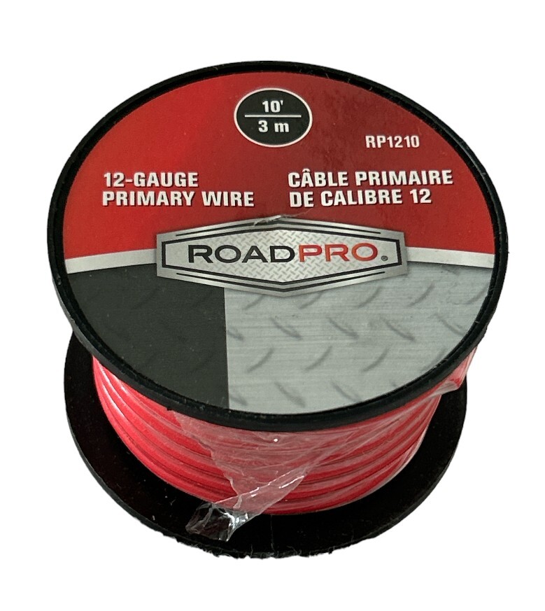 RoadPro RP1210 All Purpose Red 12 Gauge Primary Electrical Wire 10 ...