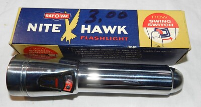 Vintage Ray-O-Vac Flashlight - New Old Stock Nite Hawk with Swing Switch - 6 7/8 | eBay