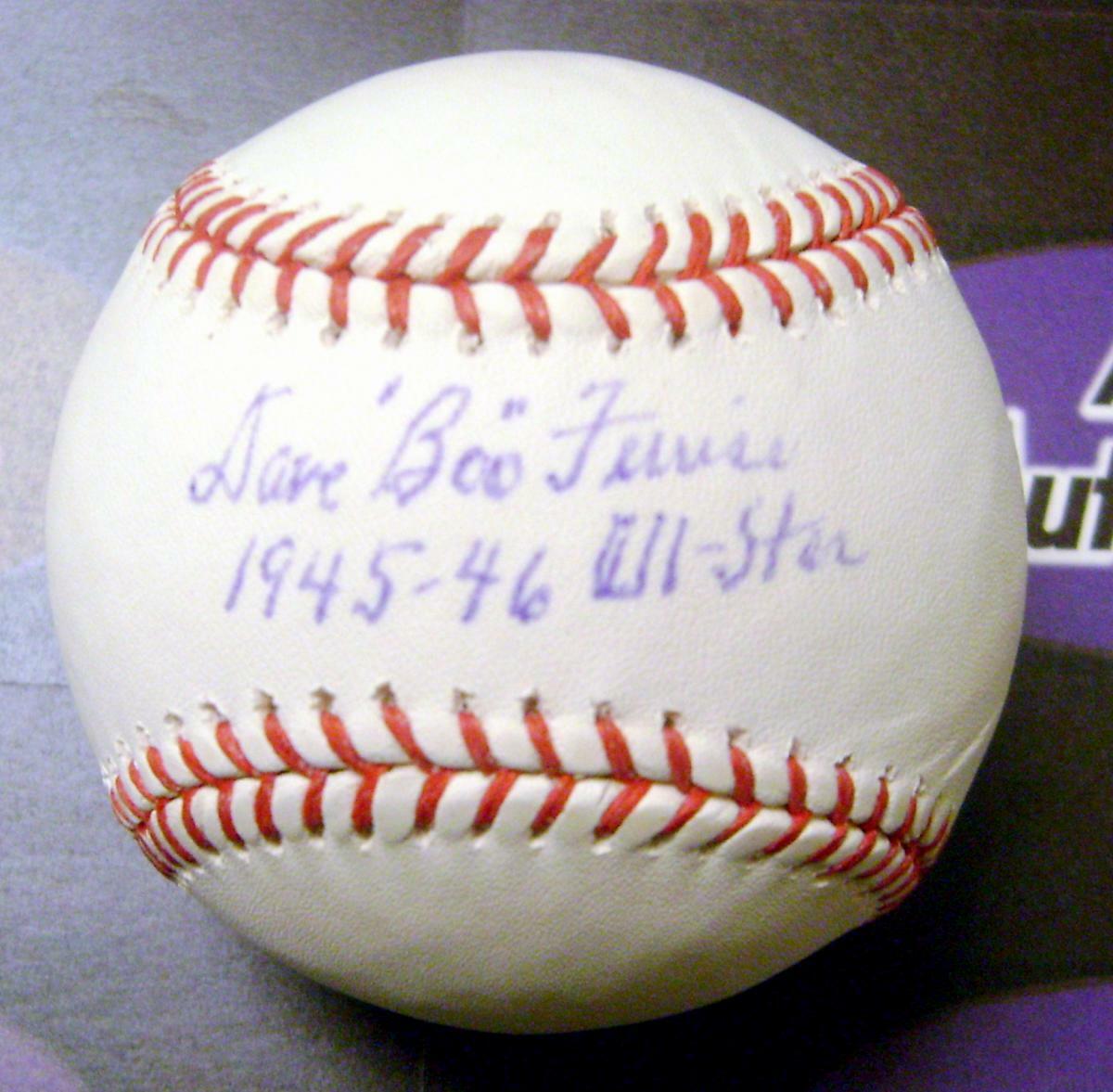 Dave Boo Ferriss autographed baseball inscribed 1945 46 All Star (ROMLB ...