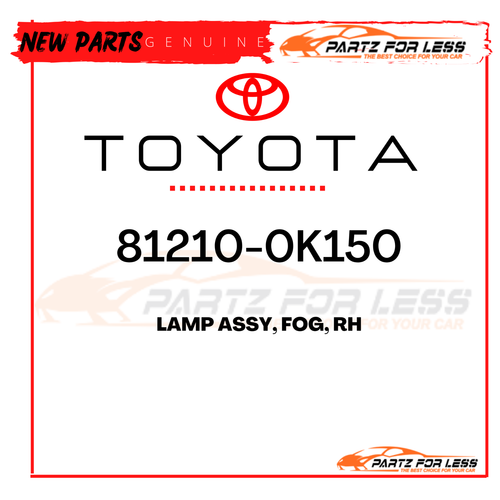 81210-0K150 TOYOTA GENUINE LAMP ASSY, FOG, RH 812100K150 NEW OEM | eBay