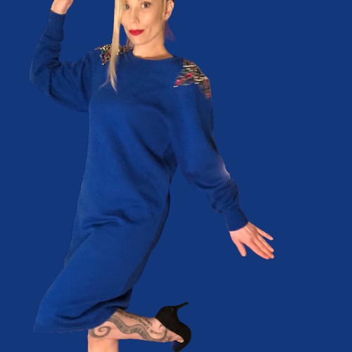 Gorgeous Vintage 80s “Plain Jane” Royal Blue Sequined Party Prom ...