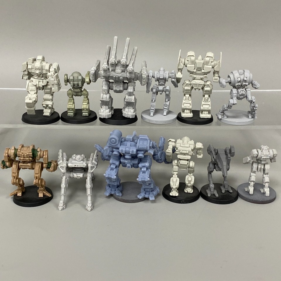 12 BATTLETECH 3D PRINTED MECHS BATTLE COMPANY MINIATURES ROBOTS LANCE ...
