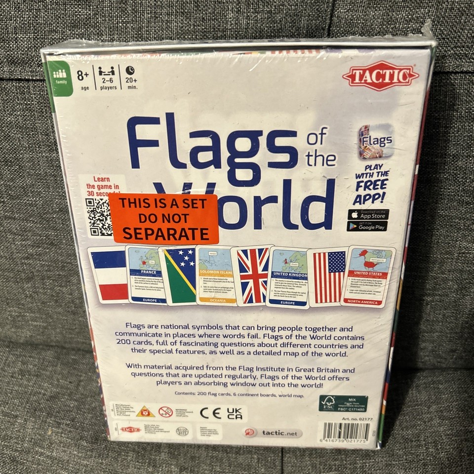 NEW & SEALED! Tactic Flags of the World Rare Card Game Ages 8+ FREE ...