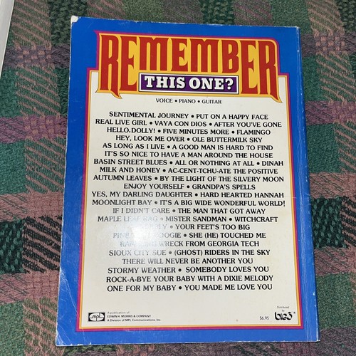 Sheet Music Remember This One? Voice Piano Guitar 1940-60 Songbook | eBay