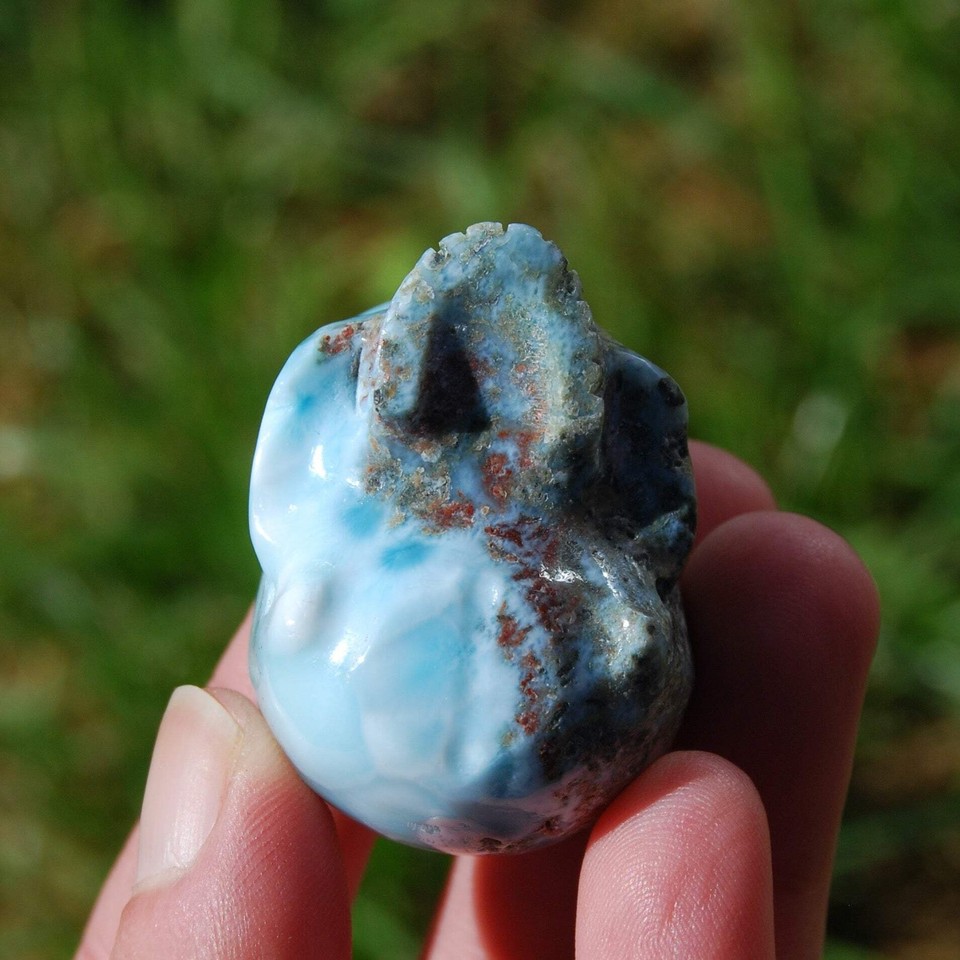 372ct Genuine Larimar Carved Crystal Skull, Realistic Larimar Gemstone ...