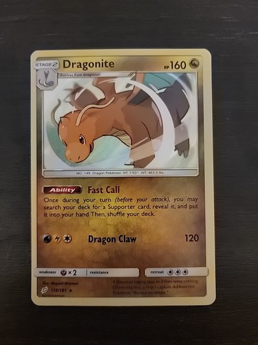 2019 Pokemon SM Team Up Dragonite Holo Rare Card #119/181 NM | eBay
