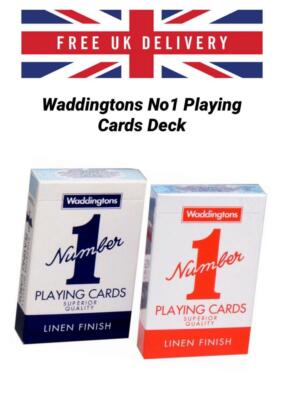 PLAYING CARDS DECK PACK GENUINE WADDINGTONS NO.1 CLASSIC RED BLUE POKER ...