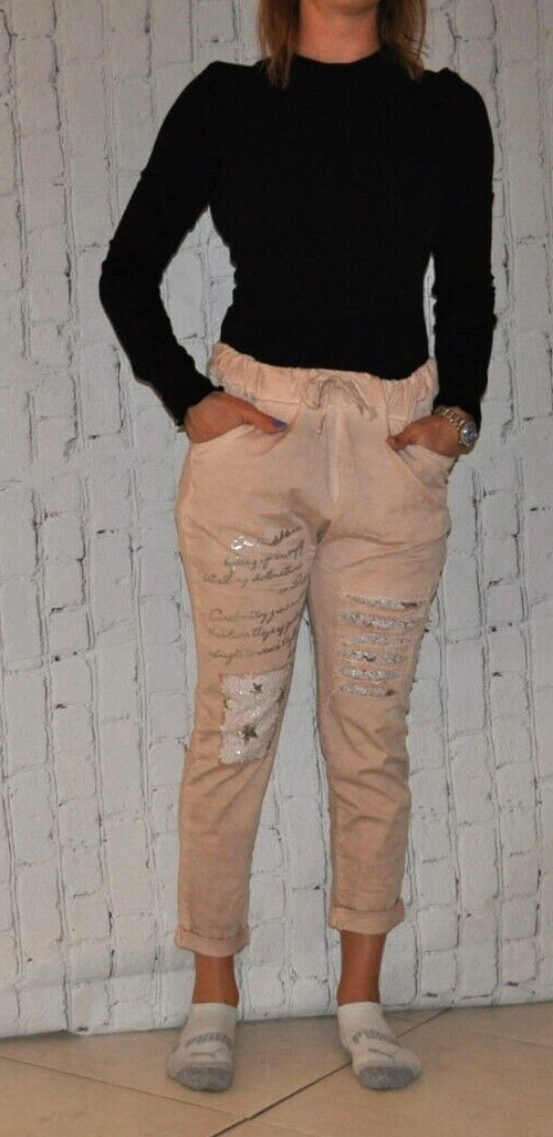 Small Pull On Stretch Waist Pocket fun pants Italy … - Gem