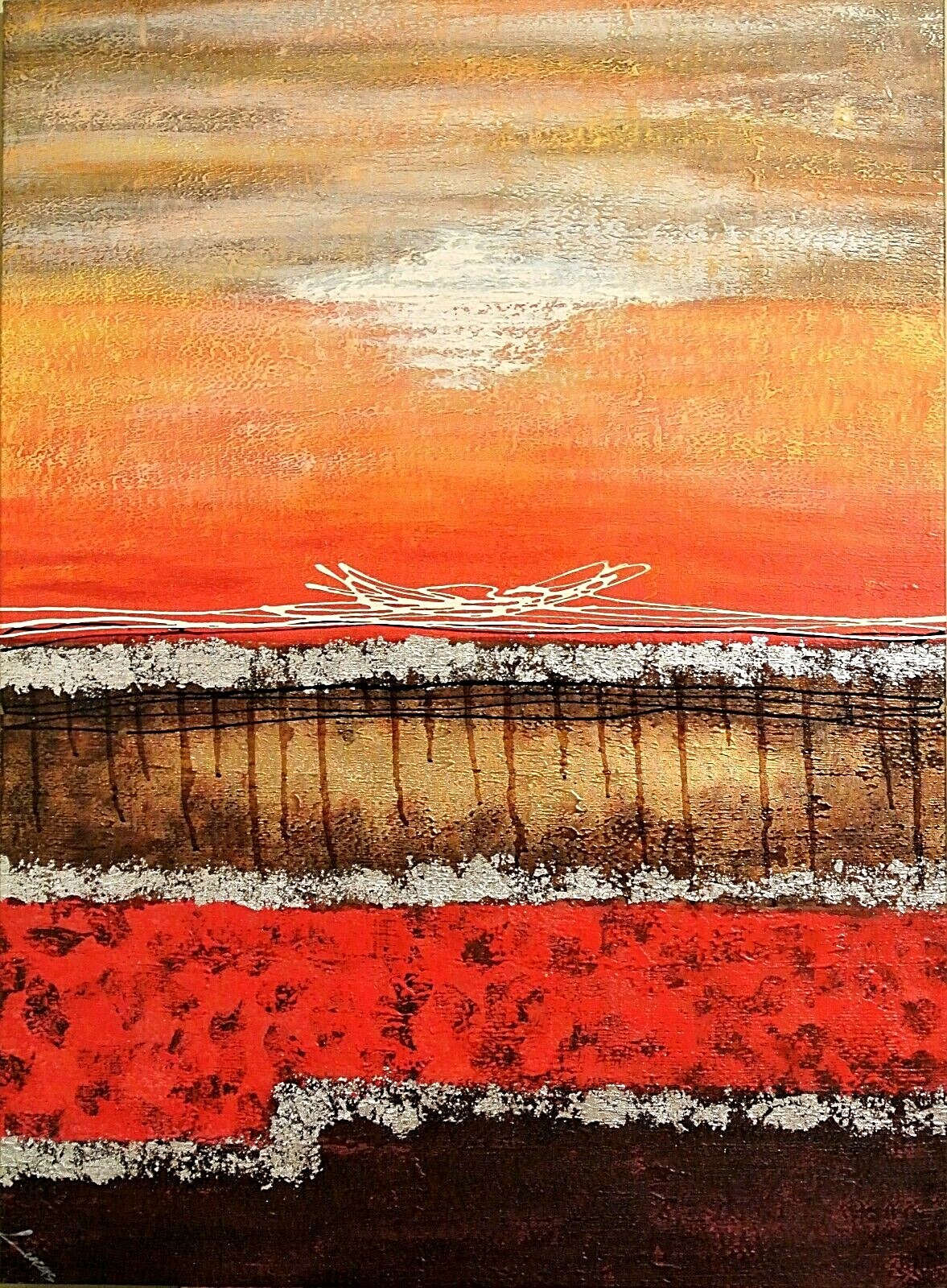 Lucas-Abstract Sunrise-Original Oil Painting/Gallery Wrapped Canvas ...