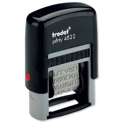 Trodat Printy 4822 Phrase Stamp with 12 Changeable Messages, Green Ink ...