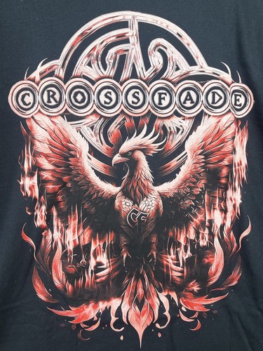 CROSSFADE BAND UNISEX BLACK T-SHIRT SIZE X-LARGE PHOENIX GRAPHIC PRINT ...