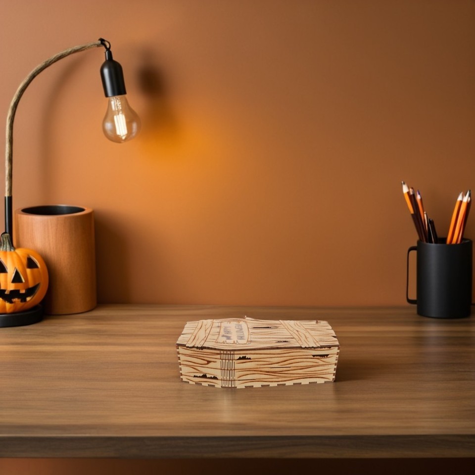 Coffin Jewellery Box Keepsake Display Organizer Halloween Treats Holder ...