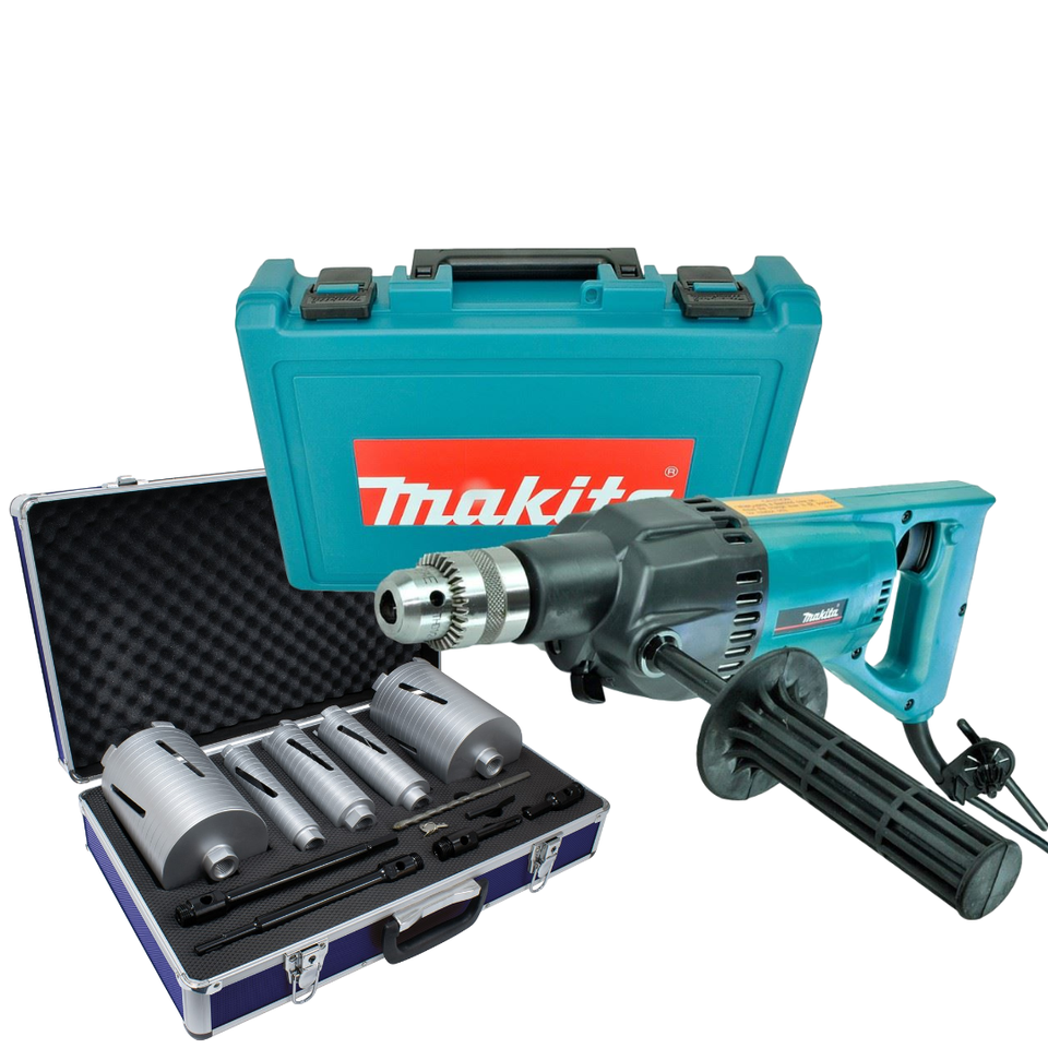 Makita 8406 Diamond Core Drill Rotary & Percussion 110V + 11pc Diamond ...