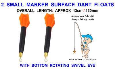 2 SMALL MARKER SURFACE DART FLOATS FOR MATCH METHOD FEEDER SPOD CARP ...