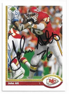 JOHN ALT Autographed Signed 1991 Upper Deck Football card 198 Kansas ...