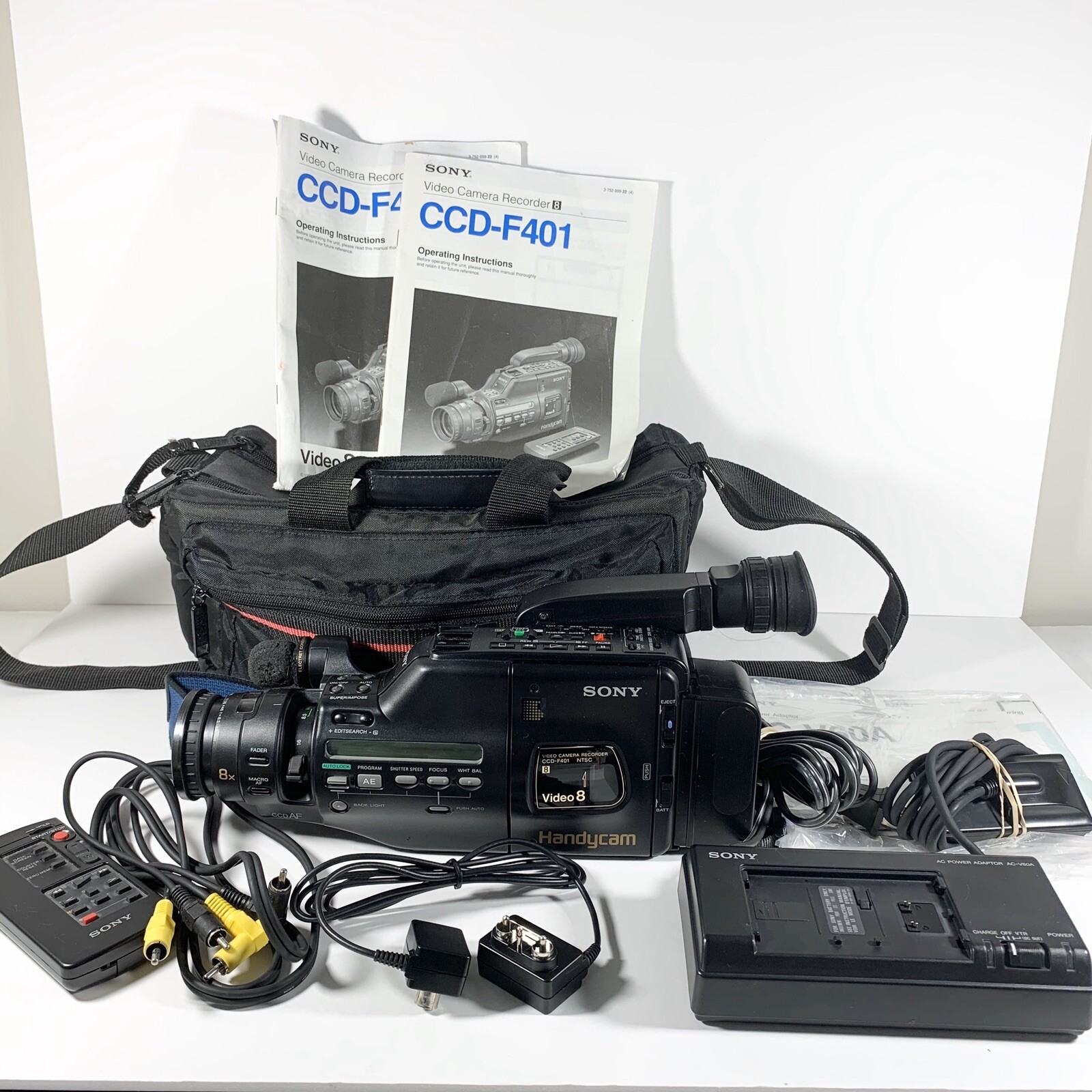 Sony Handycam CCD-F401 Video 8 Camcorder, Accessories & Bag - AS-IS for ...