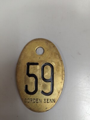 Vintage SOLID BRASS Cow DAIRY TAG Cattle Number 59 DOUBLE SIDED | eBay