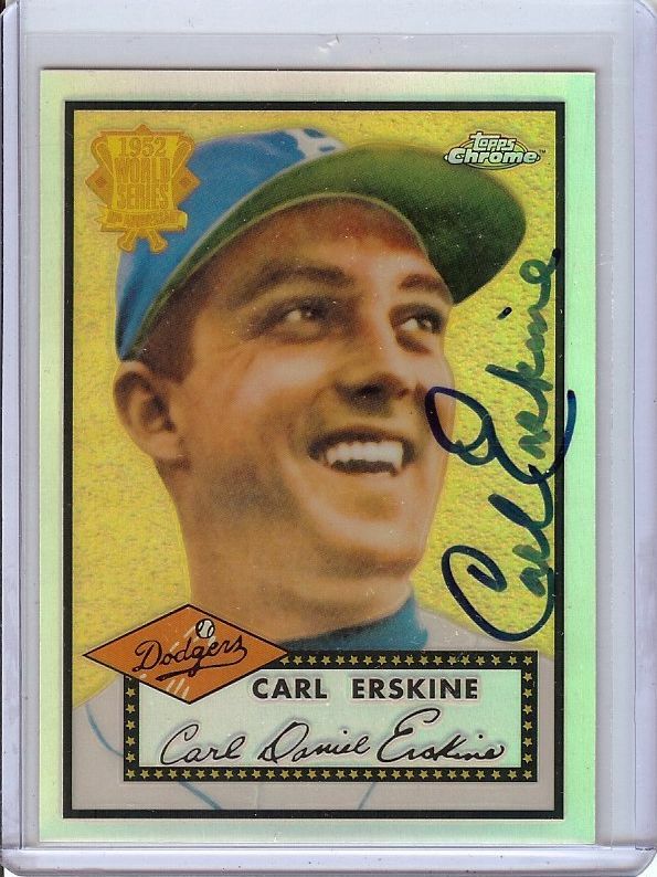 Carl Erskine 2002 Topps Chrome Refractor Signed Autograph #52R-3 JSA ...