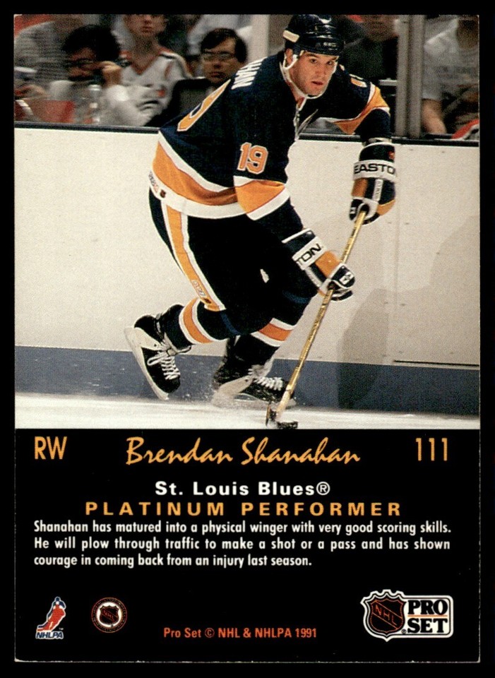 1991-92 Pro Set Platinum #111 Brendan Shanahan St. Louis Blues | eBay