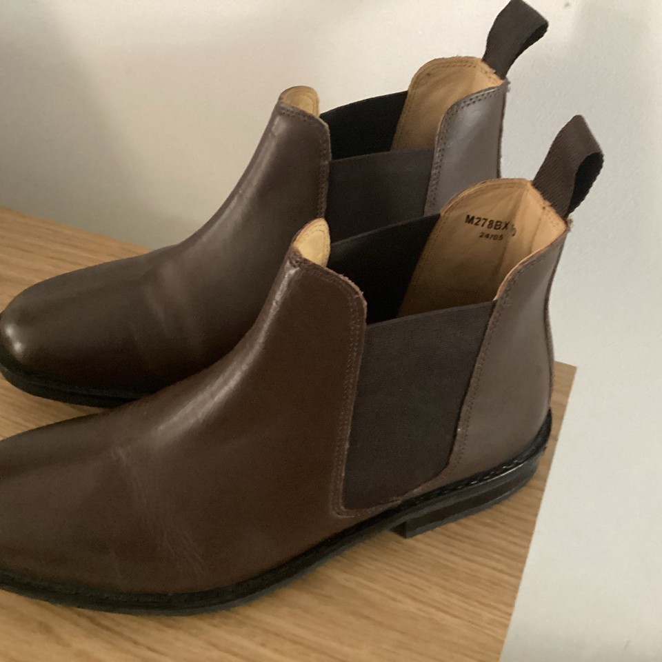 Men ROAMERS Brown Leather Chelsea Boot Stout Grip TR Sole size 10 | eBay UK