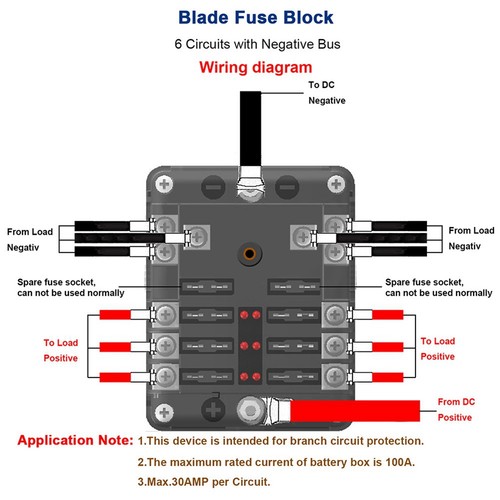 12Ways Blade Fuse Holder & Warning Indicator Distribution Panel Board ...