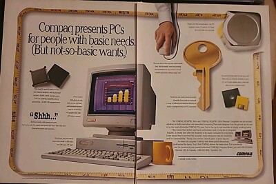 Compaq PC Print Ad 1991 16x11 Great To Frame | eBay