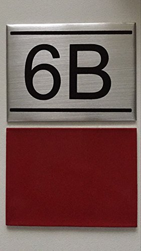 APARTMENT NUMBER SIGN -6B -BRUSHED ALUMINUM (2.25X3, Aluminium)-REF24 ...