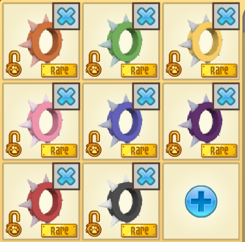 Animal Jam Classic AJC Rare Short Spiked Collars & Bundle (Read ...