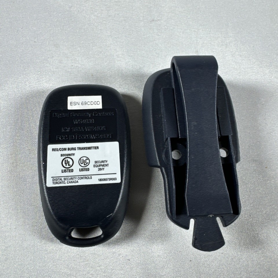 ADT DSC WS4939 4-Button Wireless Key Fob for Power Series Wireless ...