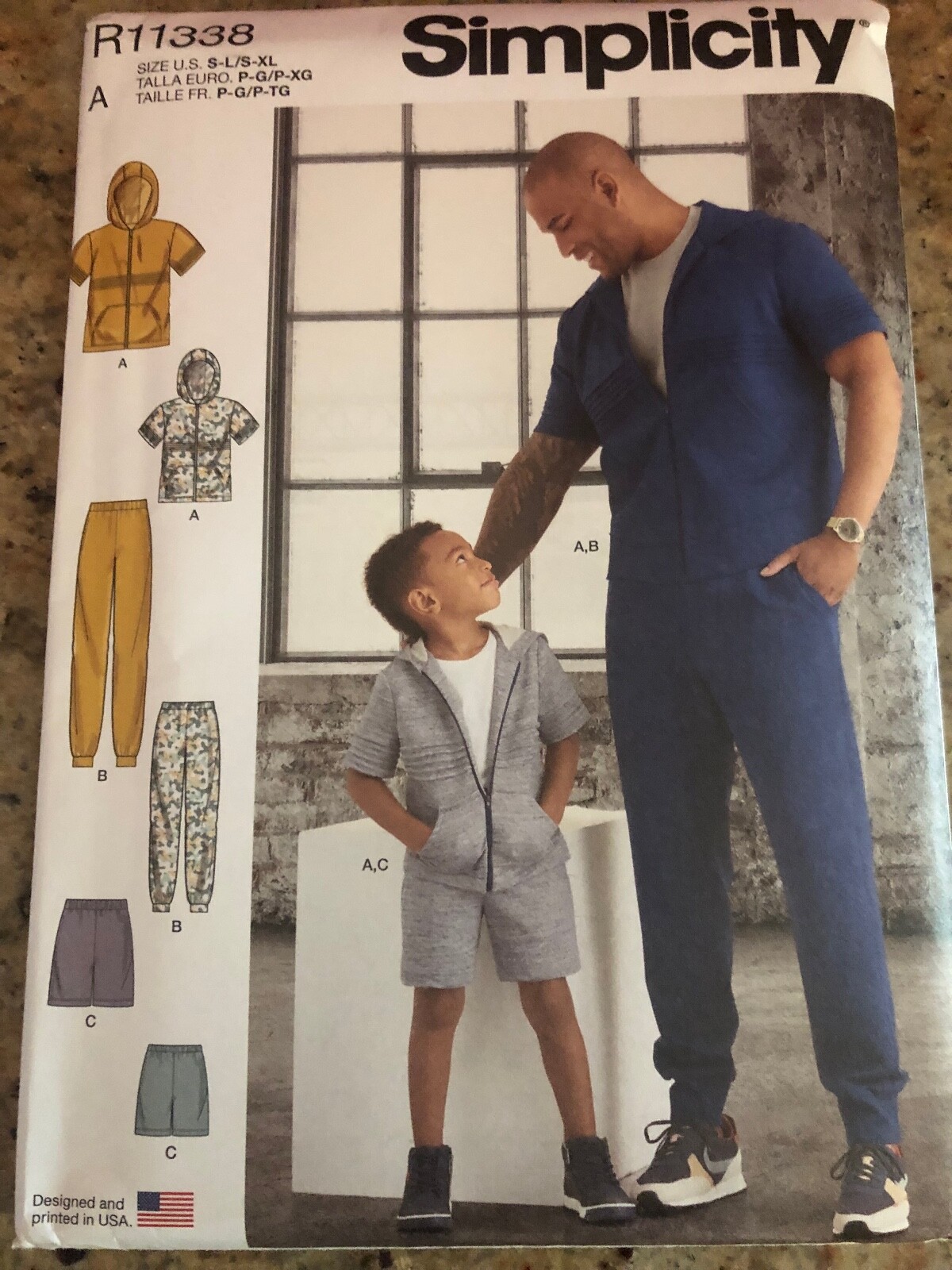 🌹SIMPLICITY #R11338-FATHER & SON TRACKSUIT-PANT-HOODIE PATTERN S-L / S ...