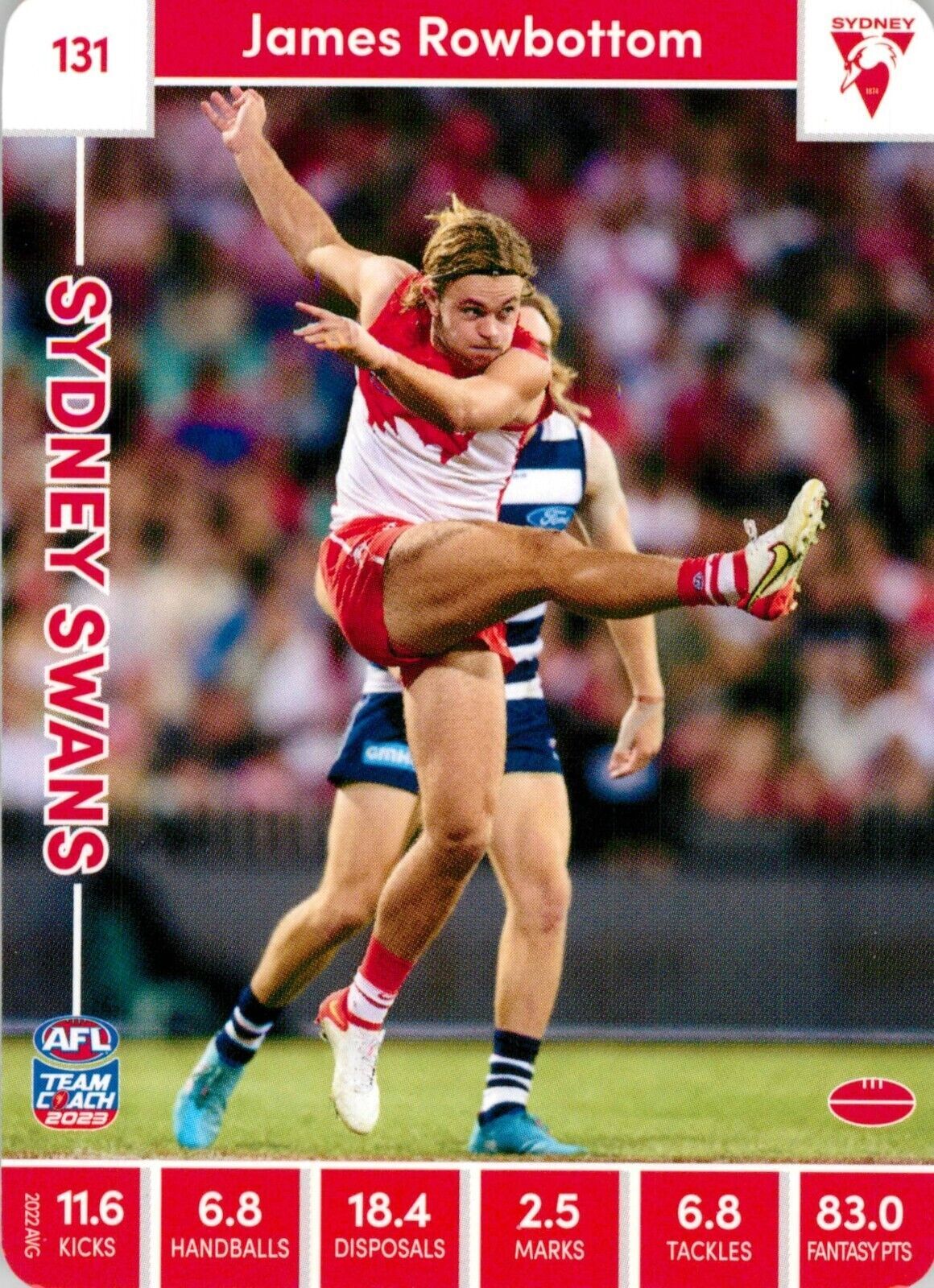 Neu 2023 SYDNEY SWANS AFL-Karte JAMES ROWBOTTOM Teamcoach | eBay.de