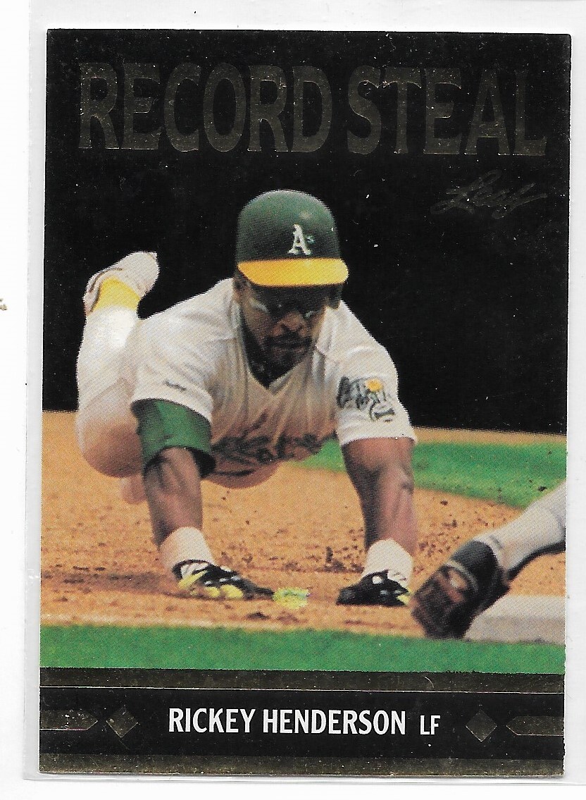 1991 Leaf GOLD ROOKIES Rickey Henderson RECORD STEAL BC26 ALL-TIME ...