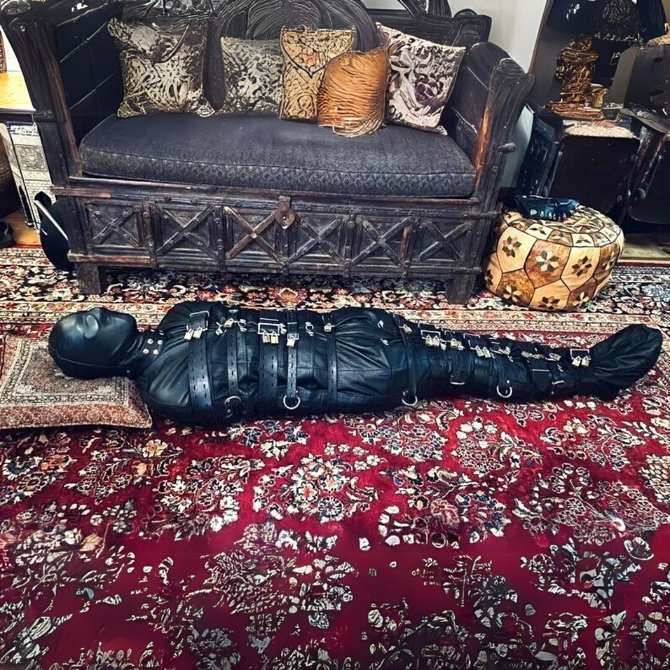 Genuine Leather Sleepsack Mummy Sleeping Body Bag Full Body Restraint ...