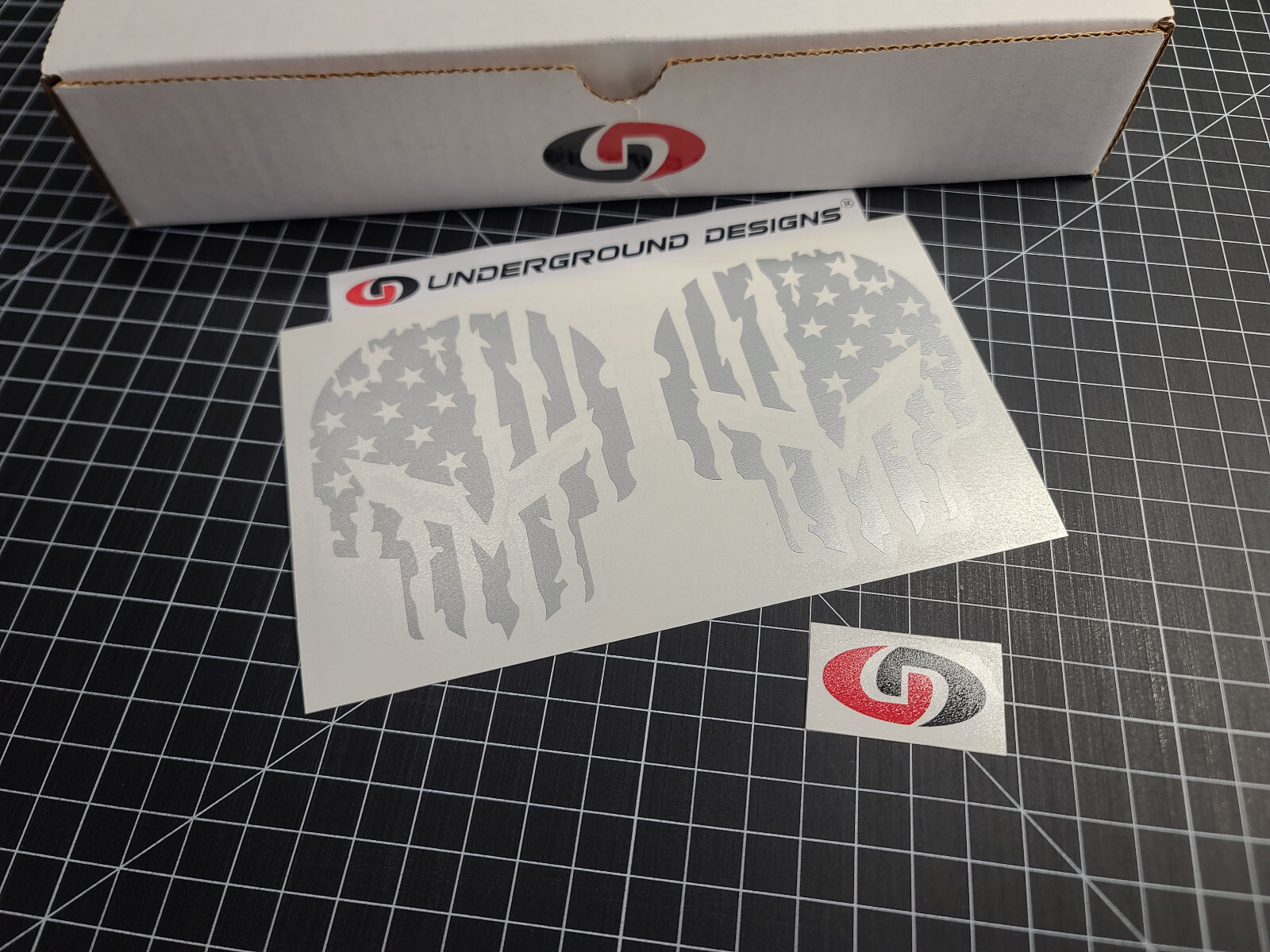 Corvette Skull Decals (2pk) American Flag Racing Stickers C5 C6 C7 C8 ...