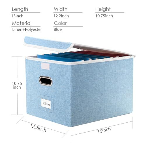 File Organizer Box - Set of 2 Collapsible (2-pack) without folders Blue ...
