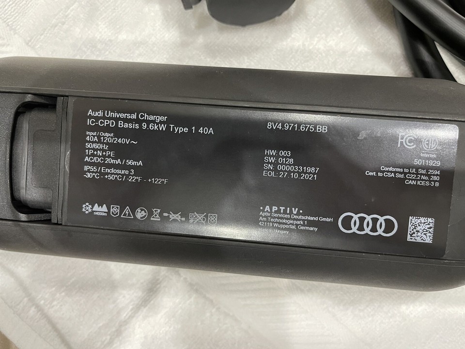 Audi e tron Charger Kit EV Universal Charging station 9.6kw 40A NEMA 5 ...