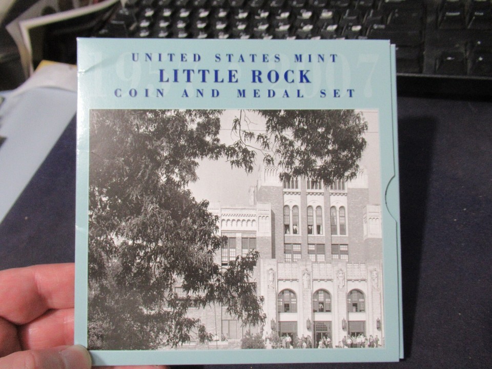 2007 US Mint Little Rock Coin & Medal Set, BU Silver Dollar & Bronze ...