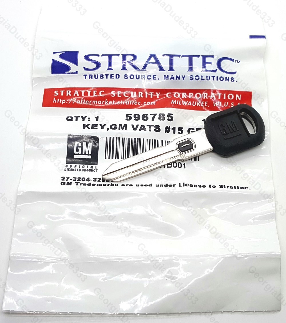 New! GM OEM Genuine Double Sided Uncut Ignition VATS Key Blank Logo w ...