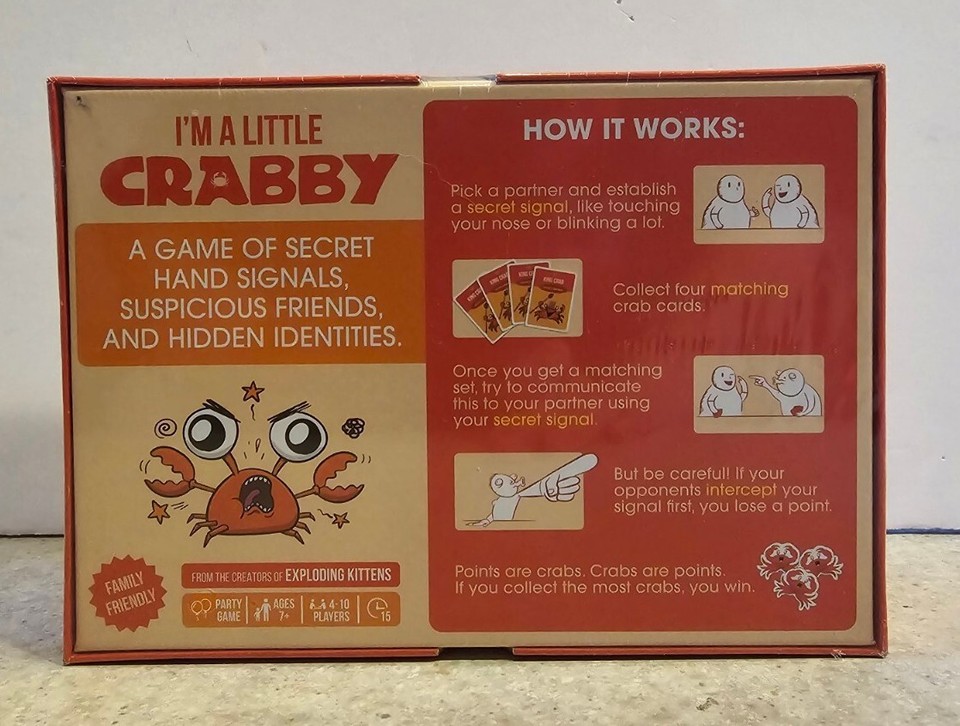I’m A Little Crabby Exploding Kittens Card Game - Family Friendly BRAND ...
