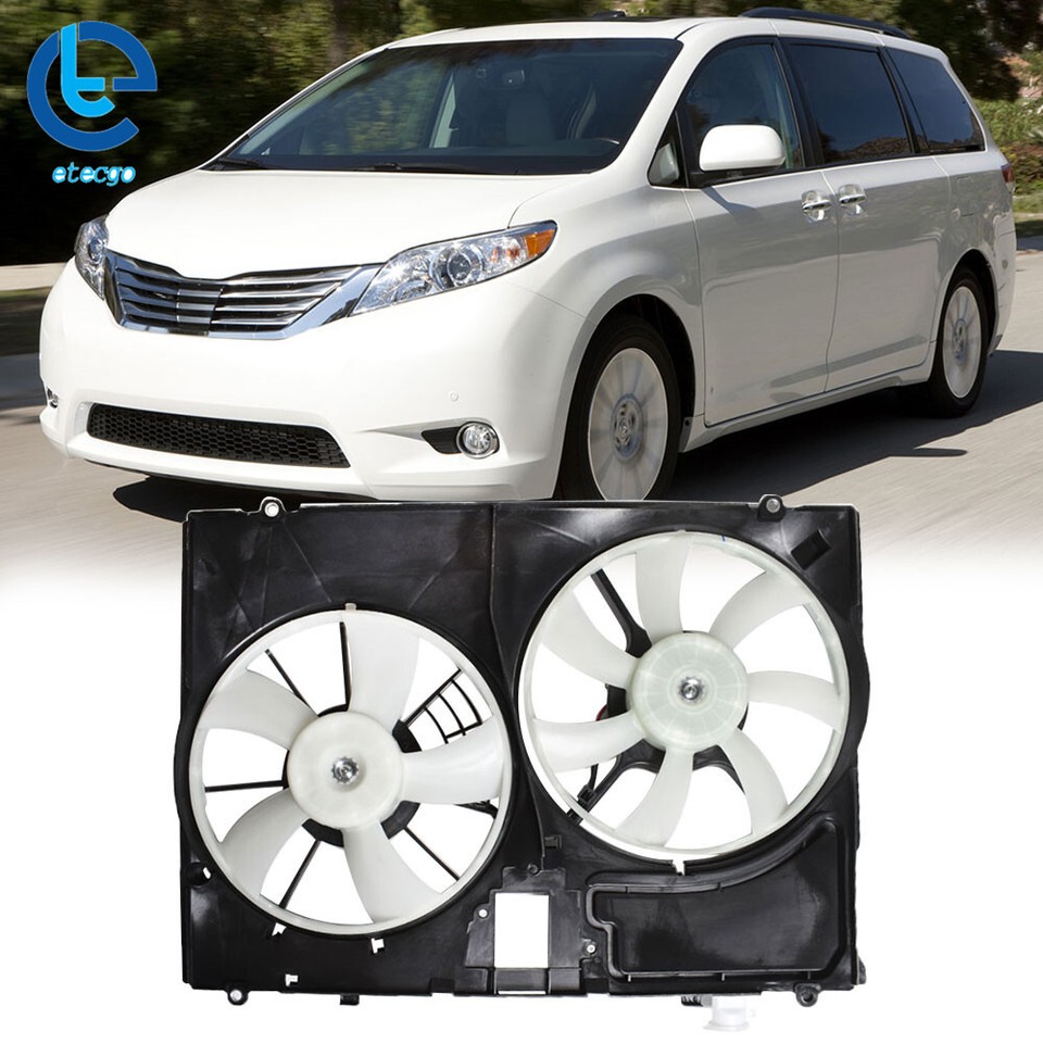 For 2007-2008 Toyota Sienna Radiator Condenser Cooling Fan Assembly ...