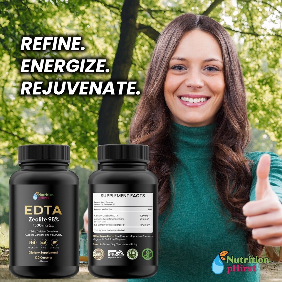 Edta supplement 1500 mg Calcium Disodium EDTA 120 Caps Free ship US. | eBay