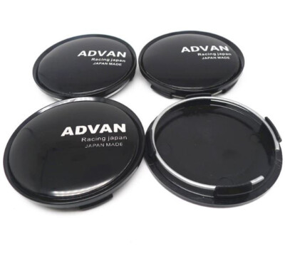 4 pcs 63 mm for Advan Racing Black Silver Alloy Wheel Center Caps Rim ...