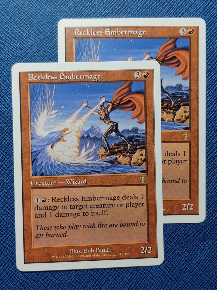 MTG 1x Reckless Embermage NM Seventh 7th Edition (multi available ...